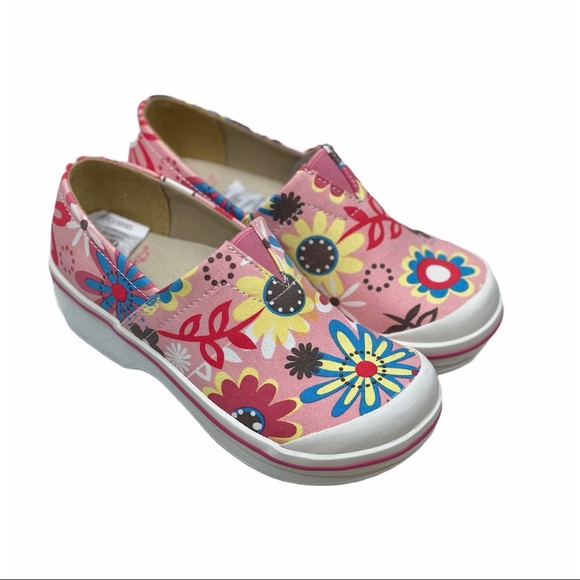 Dansko | Shoes | Dansko Nib Pink Floral Canvas Vegan Kids Clogs | Poshmark